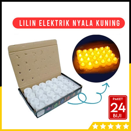[Paket 24 Biji] Lilin Mini Led Elektrik Nyala Kuning | Lazada Indonesia