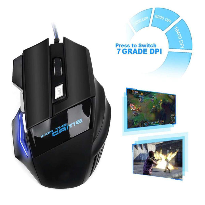 Ergonomic Wired Gaming Mouse 6 Button LED 5500 DPI USB Computer Mouse Gamer Mice X7 Silent Mause ...