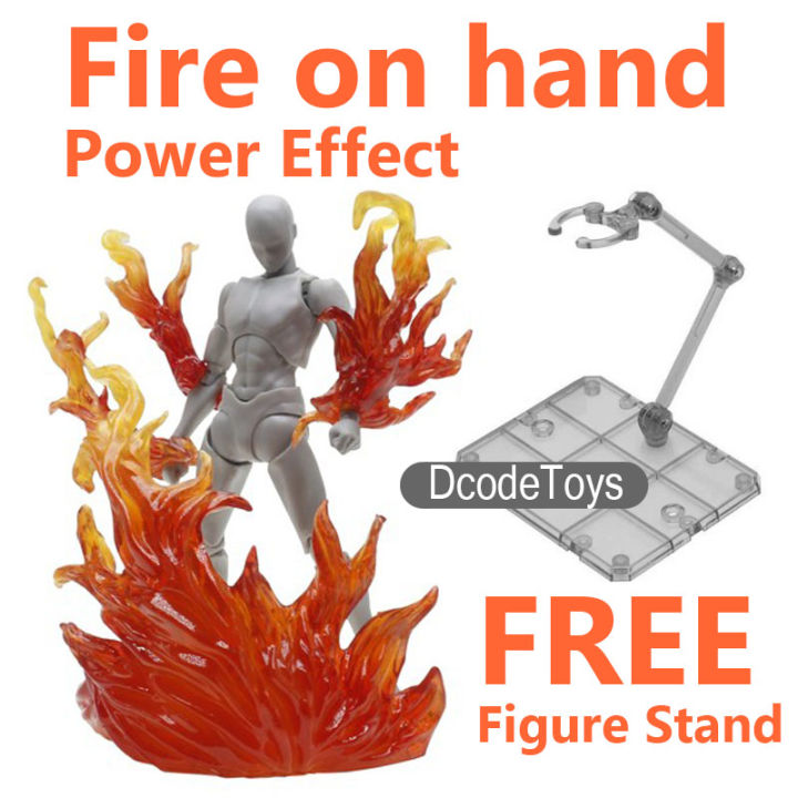 ~~FREE stand~~ Fire on hand Effect for 1/6 1/12 SHF figma doll action ...