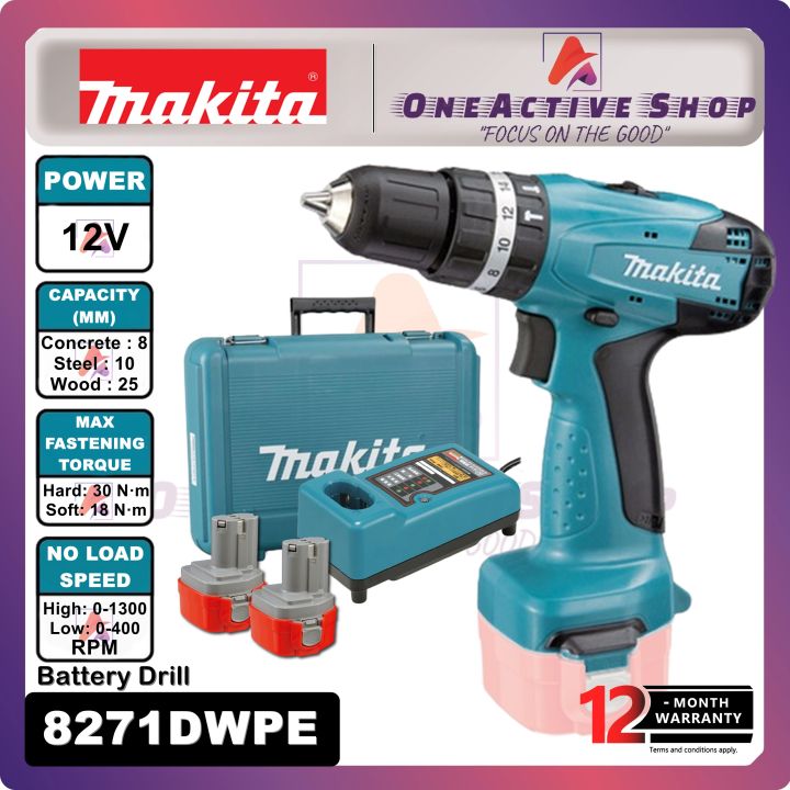 MAKITA 12V Hammer Driver Drill 8271DWPE - 1 Year Warranty ( MAKITA ...