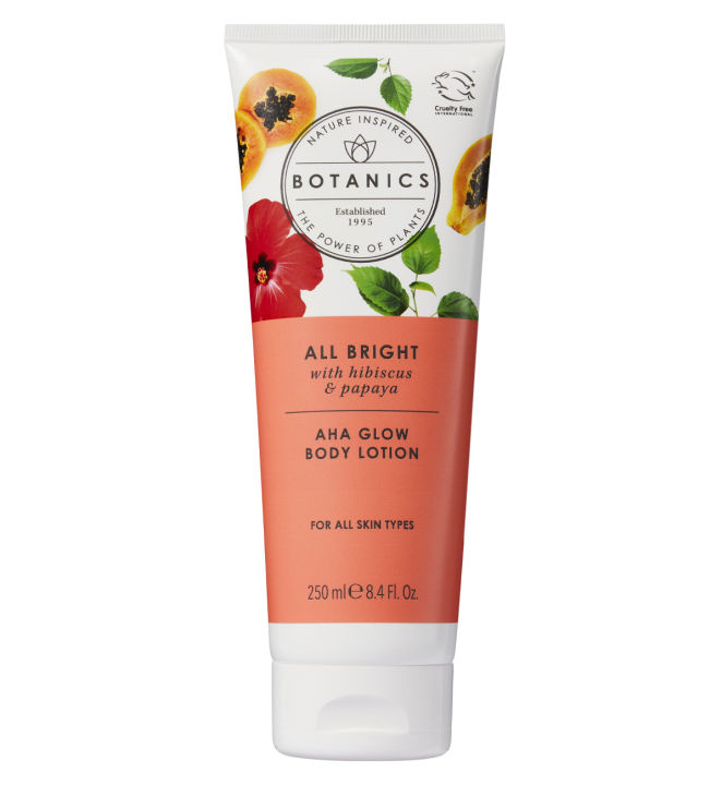Botanics All Bright With Hibiscus& Papaya Aha Glow Body Lotionโบทานิคส์ ...