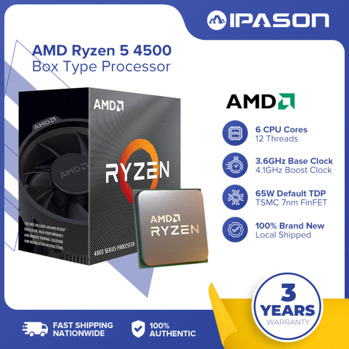 IPASON PC | AMD Ryzen™ 5 4500 Desktop Processor (Socket AM4, CPU Cooler Included) | Lazada PH