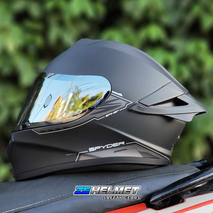 SPYDER SPIKE 2 V2 Plain (Matte Black/Gray) FULL FACE - SINGLE VISOR ...