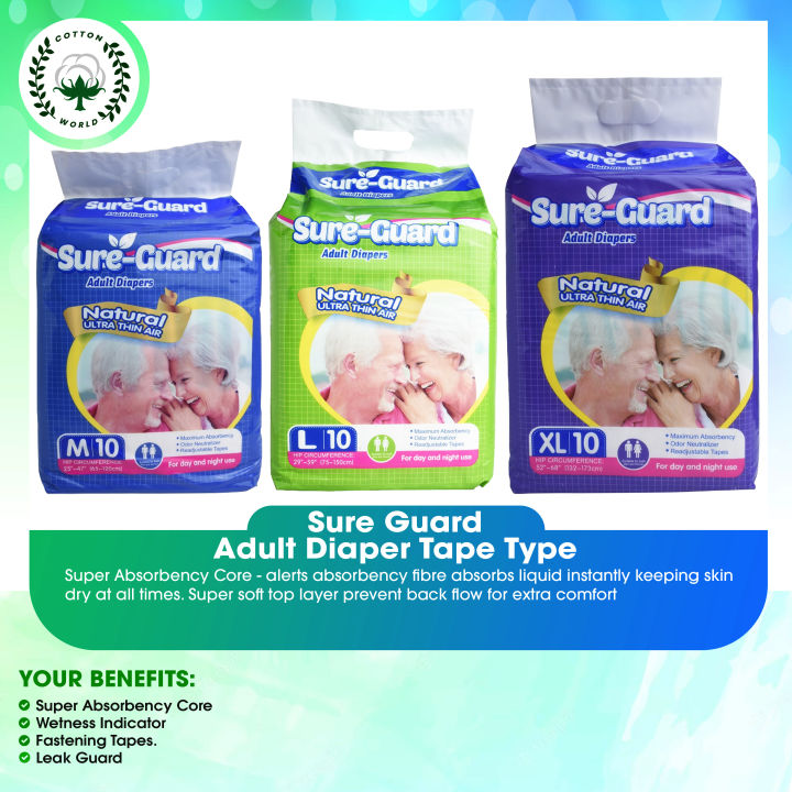 Sure Guard Adult Diaper (Tape type) | Lazada PH
