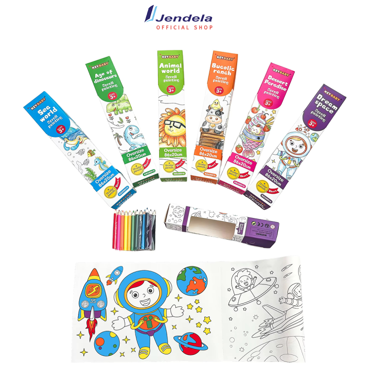KeyBaby Buku Anak Scroll Painting Kertas Gambar Roll Mewarnai Dengan ...