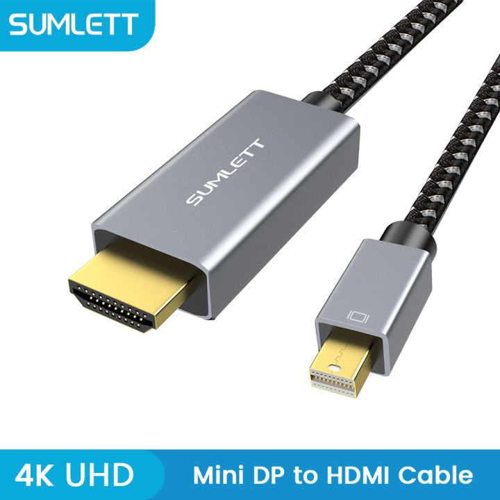 Sumlett Mini DP to HDMI 4K Cable, Thunderbolt Mini DisplayPort to HDTV ...
