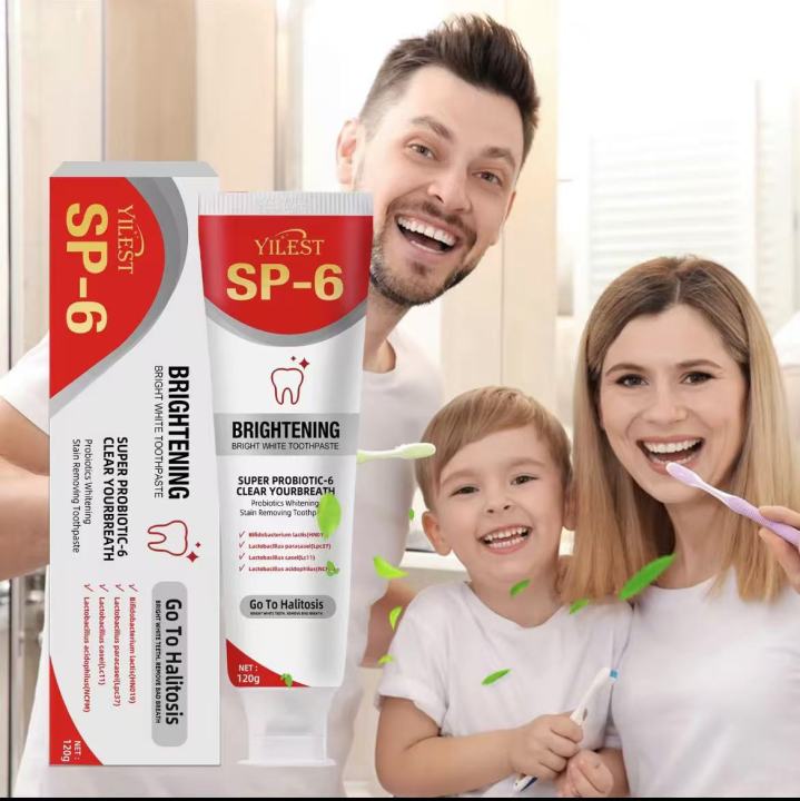 SP 6อัลตร้าไวท์เทนนึ่ง SP 6ยาสีฟันยาสีฟัน สูตรฟันขาวพิเศษ SP-6โปรไบโอติ ...