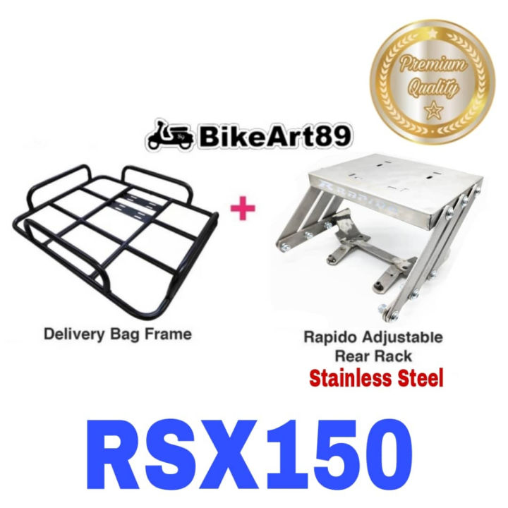RAPIDO Stainless Steel 304 Monorack Honda RSX150 RSX 150 Food Grabfood ...