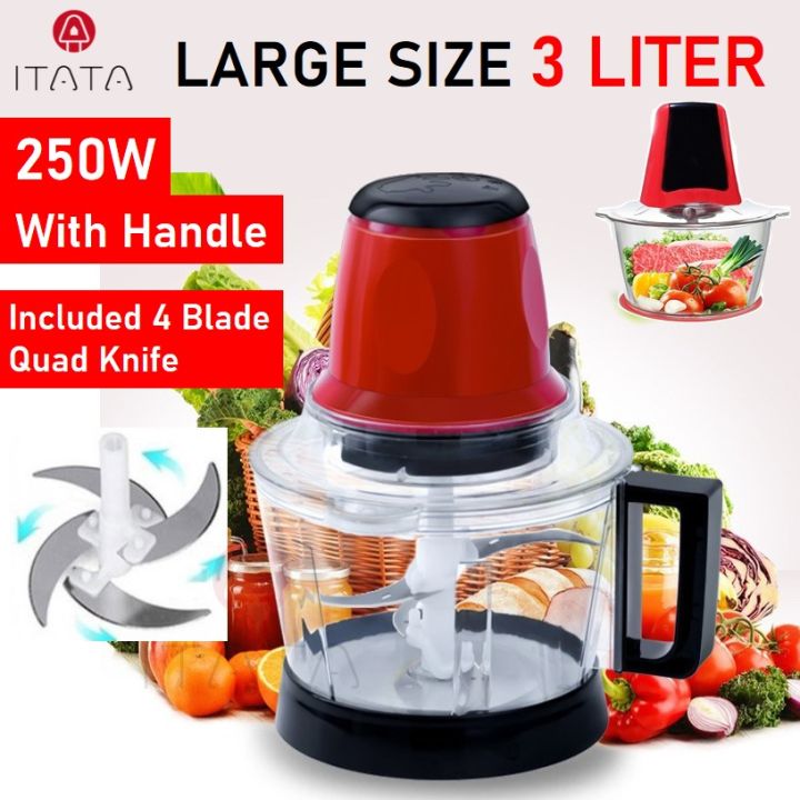 (READY STOCK) BIG SIZE ITATA 3L Electric Meat Mincer Chopper Grinder ...
