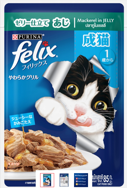 Purina FELIX Adult Cat Food with Mackerel in Jelly (85g x 12) | Lazada