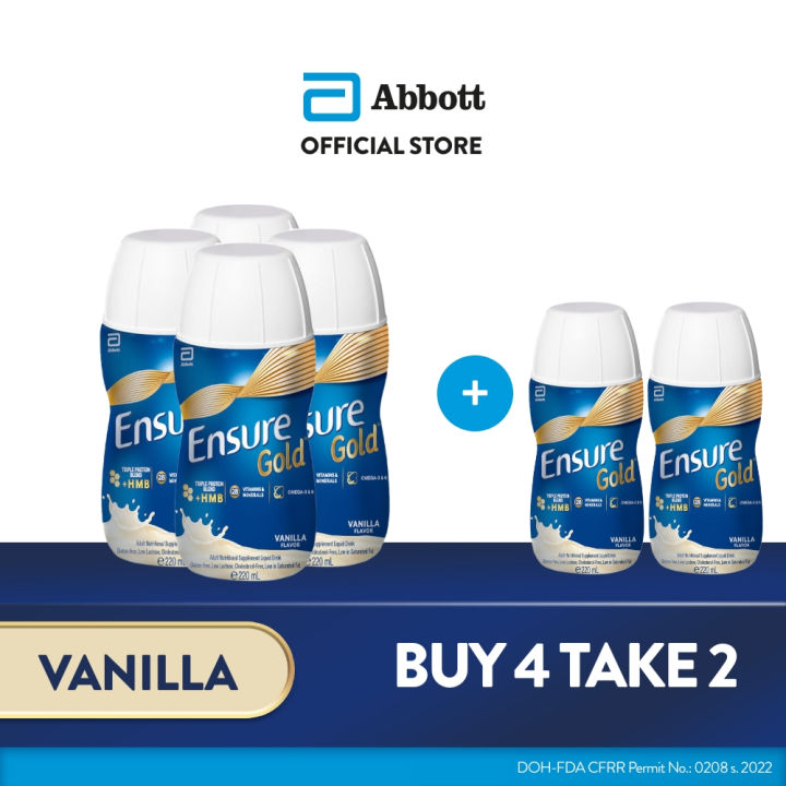 Buy 4 Take 2 Ensure Gold HMB Vanilla Liquid Drink 220ml RPB For Adult Nutrition | Lazada PH