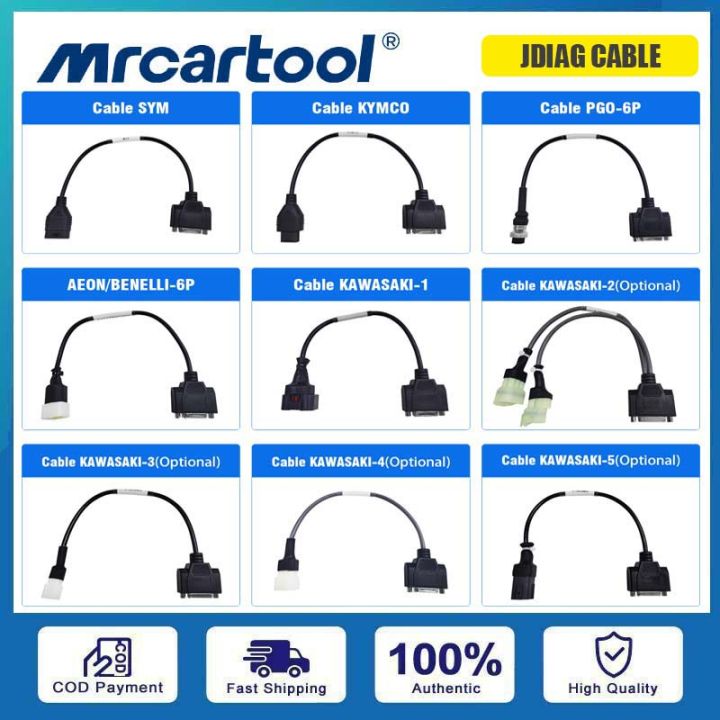 MRCARTOOL Jdiag M100 Motorcycle Scanner Diagnostic Test Cable for HONDA ...