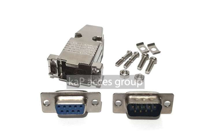 RS232 DB9 Serial 9pin welding head and cover metal shell connector Male ...