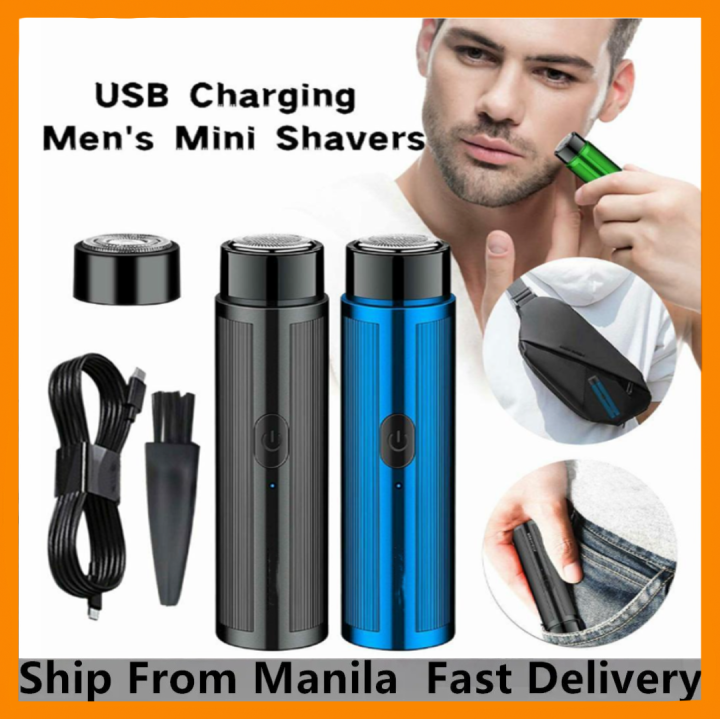 Portable Electric Shaver For Men Rechargeable Trimmer Travel Mini Razor ...