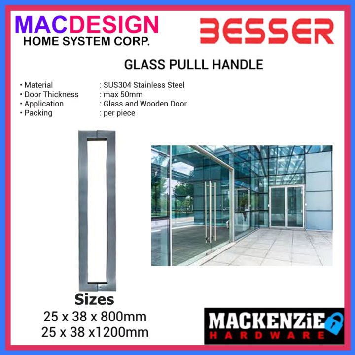 BESSER GHC3825 Stainless Steel Glass Door Hnadle MACDESIGN HOME ...