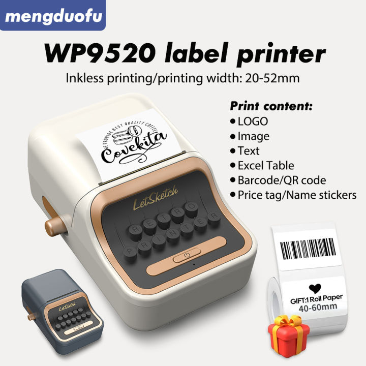 Label Printer Portable Wir-eless Bluetooth Thermal Label Maker Sticker ...