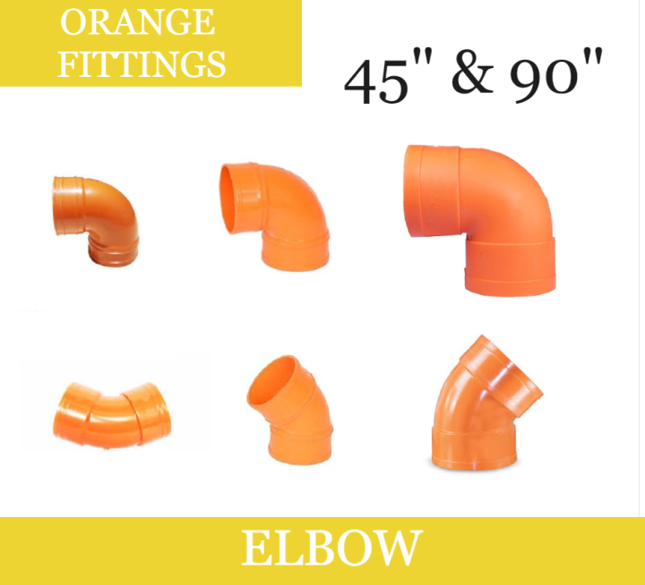 ORANGE ELBOW 2 inch / 3 inch / 4 inch 45&90 degree available (orange ...