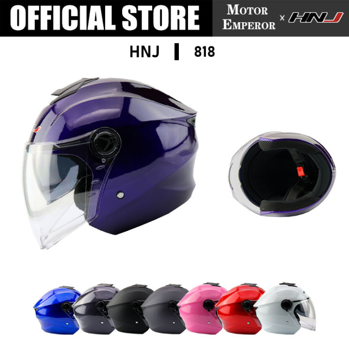 HNJ 818 Women's Half Face Motorcycle helmet Men's Half face Dual Visor ...