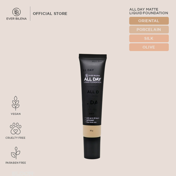 EB All Day Matte Liquid Foundation 35g [Full coverage, Natural Finish ...