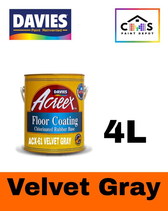 Davies Acreex Floor Coating Chlorinated Rubber Base Velvet Gray | Lazada PH