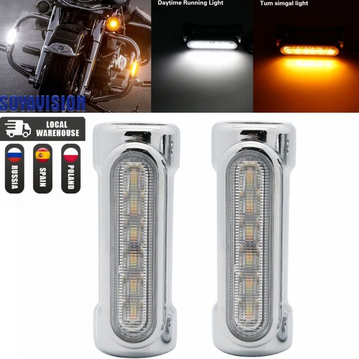 Motorcycle Highway Crash Bar Light Switchback Driving Light For Victory Harley Road King Touring ...