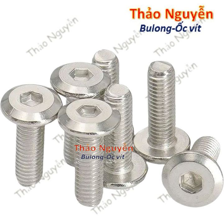 Ốc vít inox 304 đầu lục giác dẹp mỏng vát 3ly 4ly 5ly 6ly 8ly (10 con ...