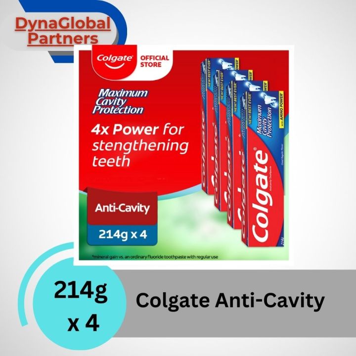 Colgate Maximum Cavity Protection Great Regular Flavor Anti-Cavity Family Toothpaste 214g, Pack ...