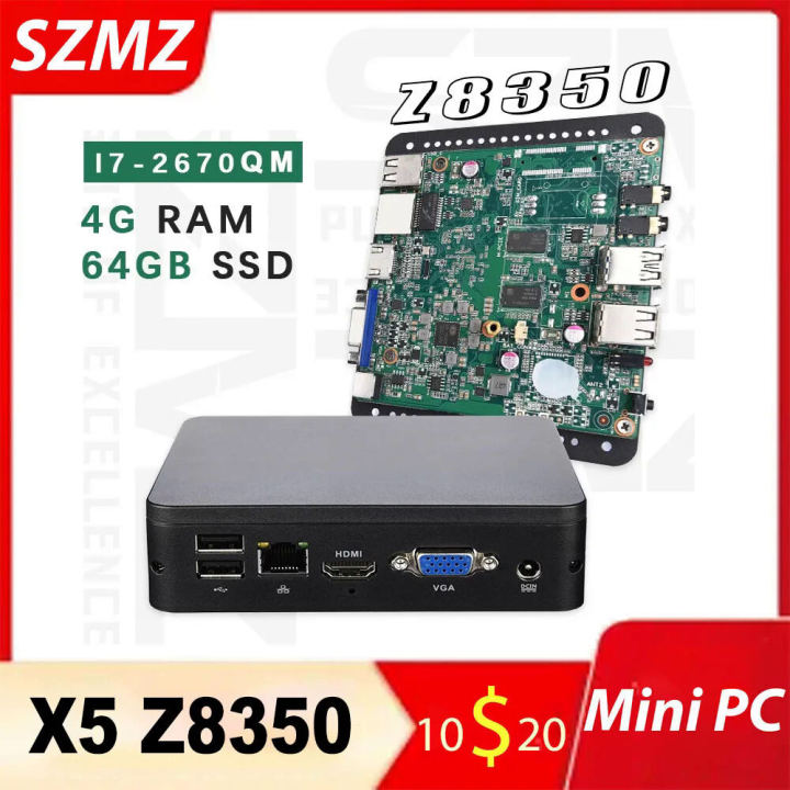 SZMZ PC X5 Z8350 1.92GHz 4GB RAM 32GB 64GB SSD Wnidows 10 Linux รองรับ ...