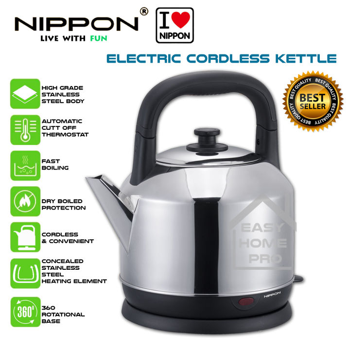 NIPPON NK-4802 ELECTRIC CORDLESS KETTLE 4.8L | Lazada