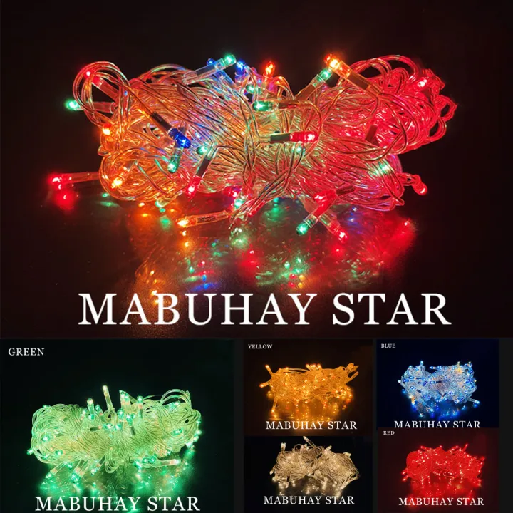 MABUHAY STAR 80L 4.5M / 100L 5.5M Christmas light rice bead lamp Steady ...