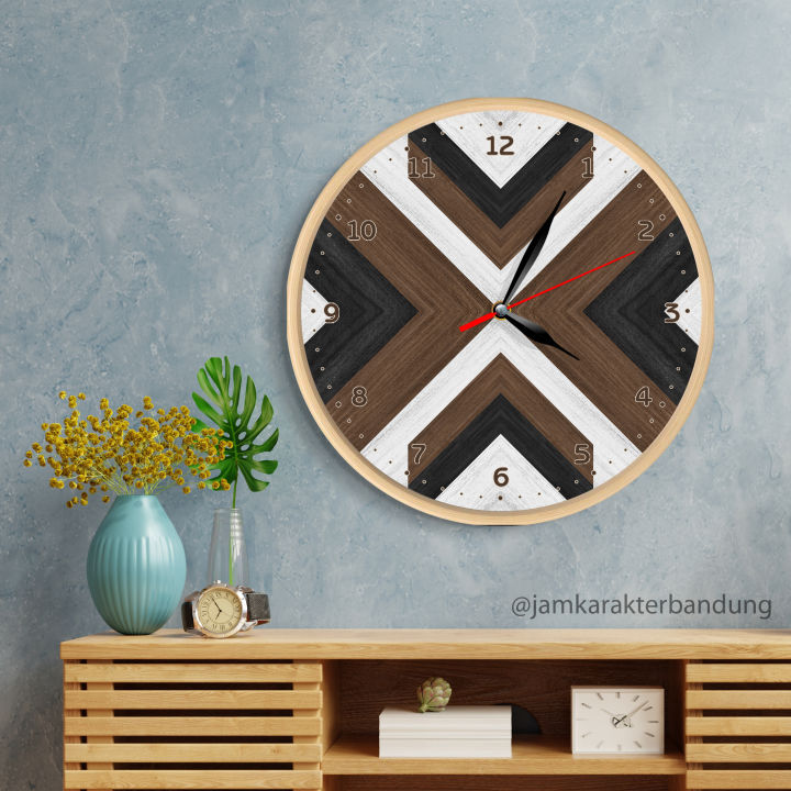 Jam Dinding Tekstur Kayu Wood Art Texture Rumah Minimalis - WAE ...