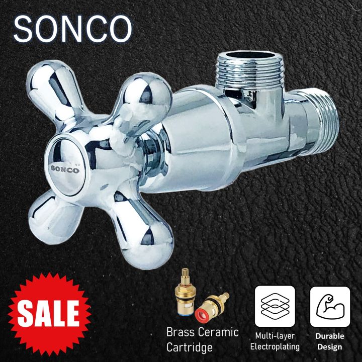 SONCO Bathroom / Kitchen Quarter Angle Valve Durable Quarter Turn ...