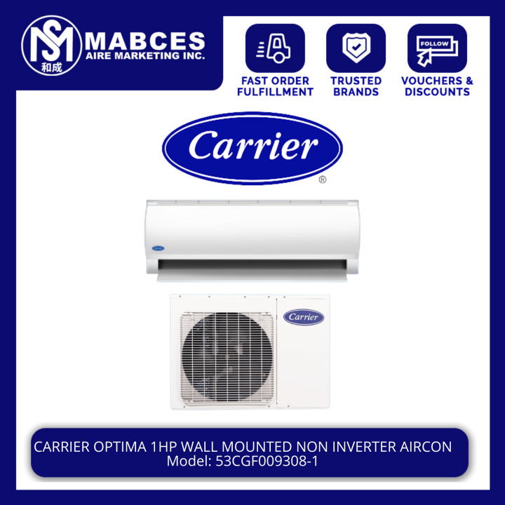 Carrier 1HP "Optima 2" Wall Mounted Non Inverter Aircon 53CGF009308-1 ...