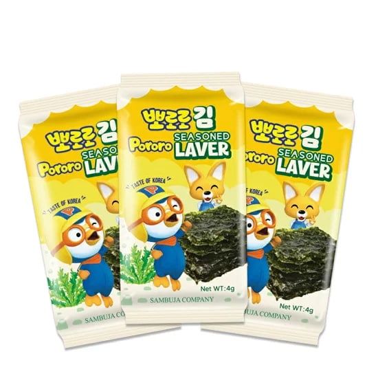 PORORO Seasoned Seaweed Laver 72g/BOX (SAMBUJA) (4g*3p*24EA) / Made in ...