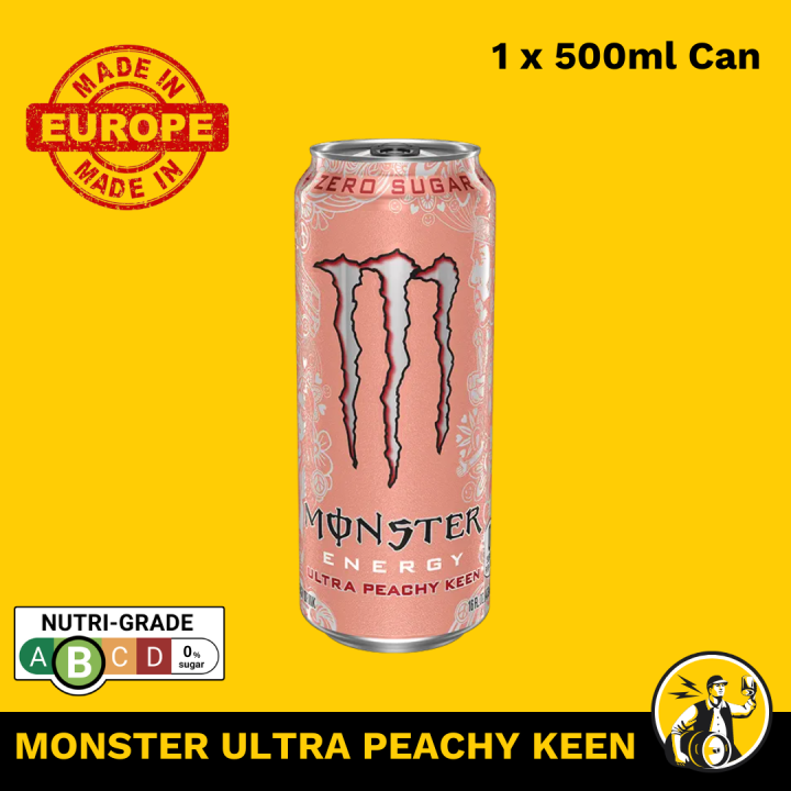 Monster Energy Ultra Peachy Keen 500ml (ZERO SUGAR, FULL SIZE) EUROPE ...