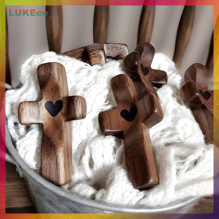 SHPYHT Wooden Crucifix Comfort Holding Cross Pocket Small Size Handheld ...
