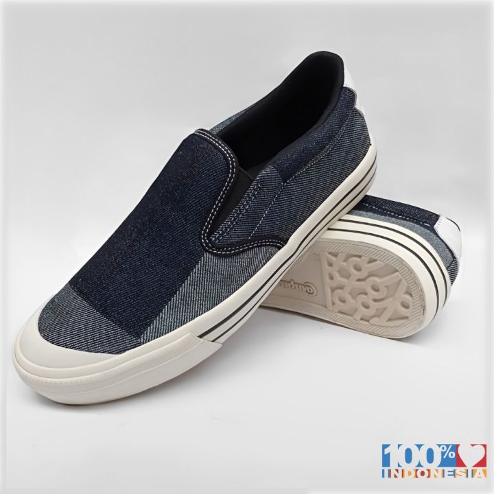 Renegade Slip on Denim Sepatu - Sepatu Sneakers Lokal Casual Pria dan ...