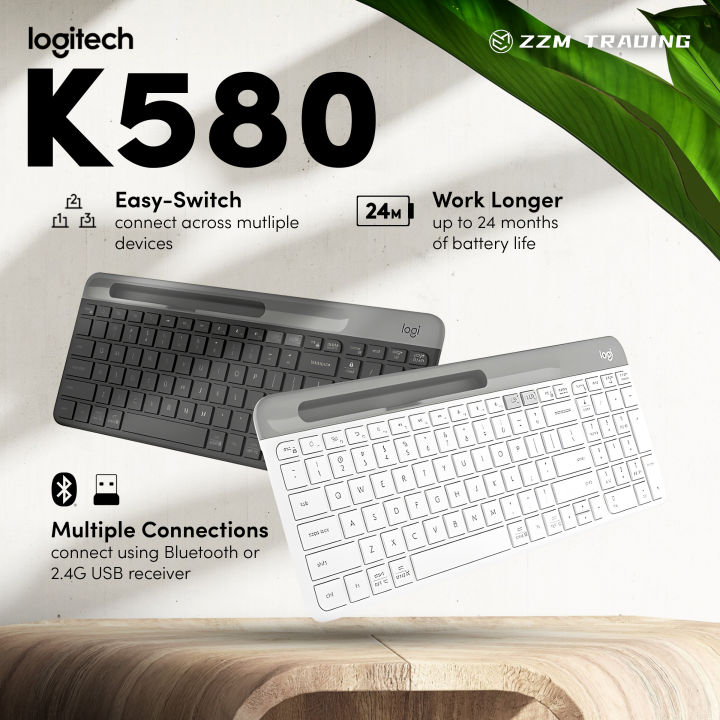 Logitech K580 Multi-Device Keyboard Bluetooth/Wireless Non-Rechargeable ...