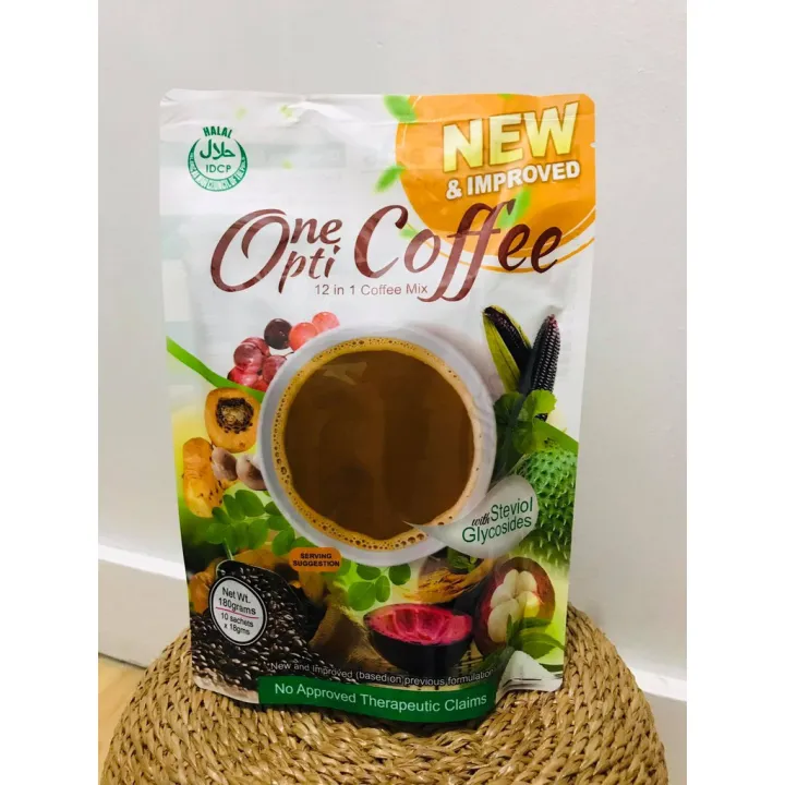One Opti Coffee 12 in 1 Instant Coffee Mix with Steviol Glycosides (10 ...