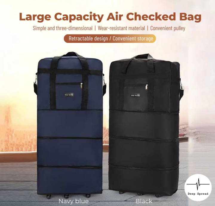 Deep Spread Large capacity air checked bag Spinner Wheel Travel Folding ...