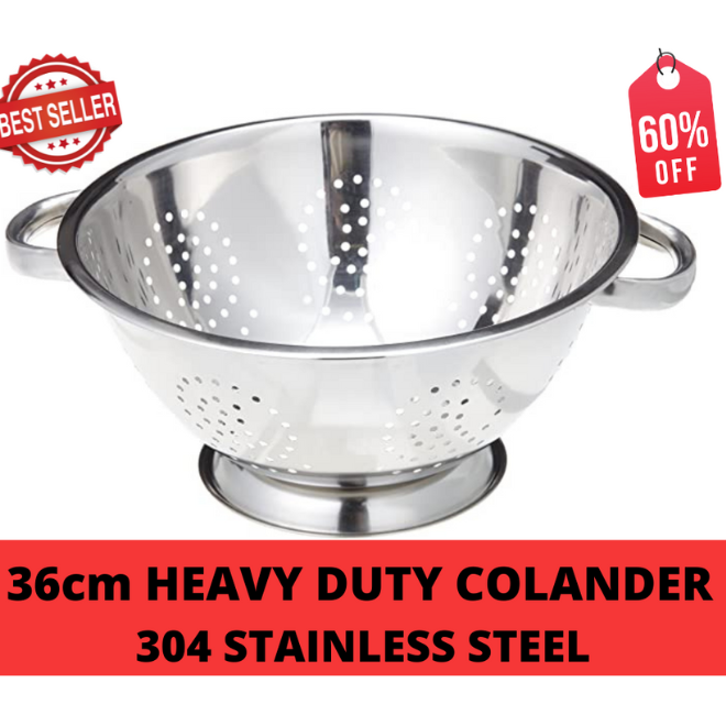 Heavy Duty with Handle Stainless Steel Colander for Spaghetti, Pasta ...