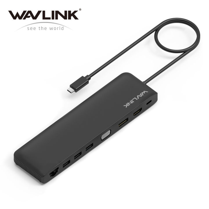 Wavlink USB C 12-in-1 Hub/ Docking Station, Triple Display Type-C Adapter with HDMI, Display ...