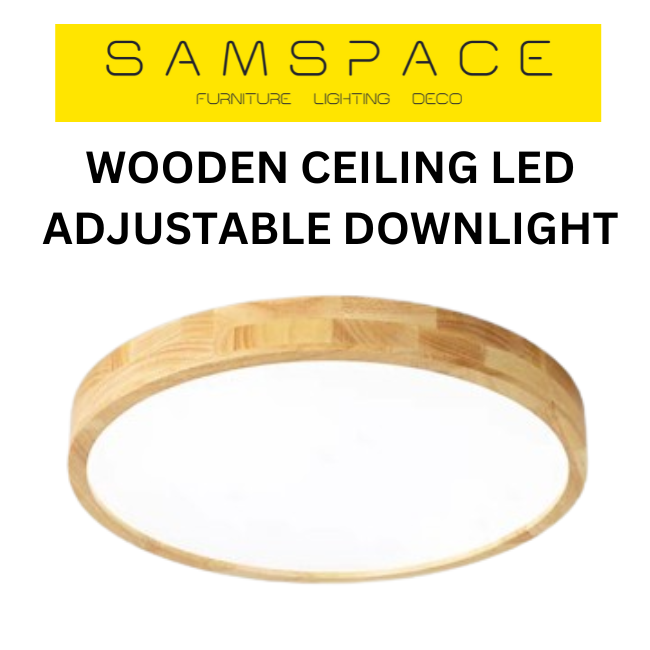 Nordic Wood Ceiling 30cm Surface Downlight Light Modern Led Panel Light ...
