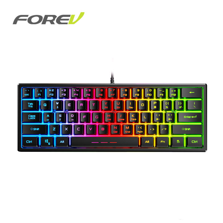 FOREV FV-61 61 Keys Wired Mini Gaming Keyboard Mechanical Feeling ...
