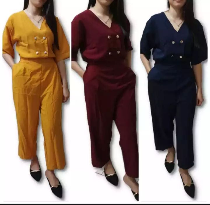 Jumsuit Lili Kulot 4 Button jamsuit model korea | Lazada Indonesia
