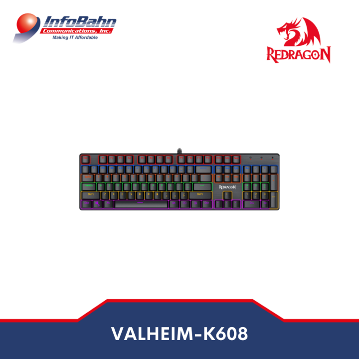 Redragon K608 Valheim Rainbow Gaming Keyboard, 104 Keys NKRO Mechanical ...