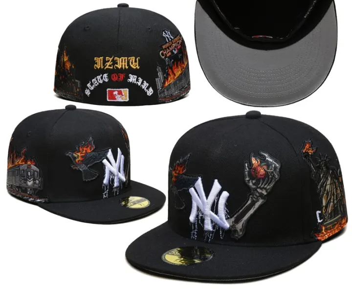 Topi Snapback Fuitted NY x NZMU Black White Bordir Build Up Caps ...