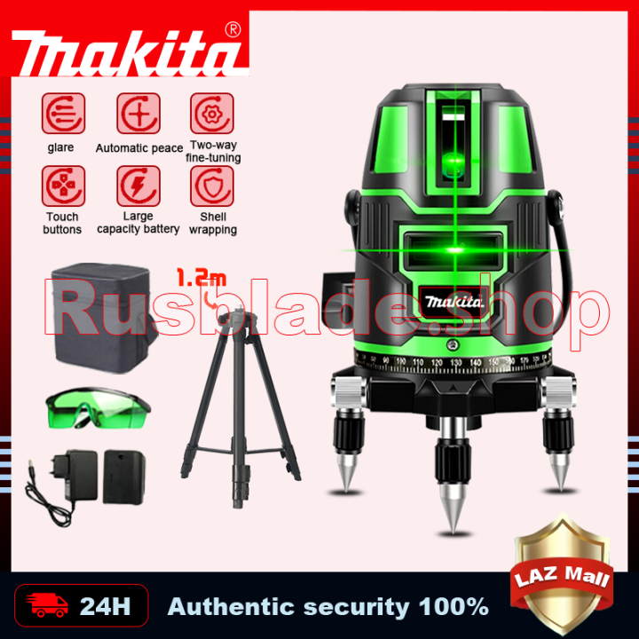 Makita 2/5line laser level Cross Lines Laser Level Self-Leveling 360 Rotatable Indoor Outdoor ...
