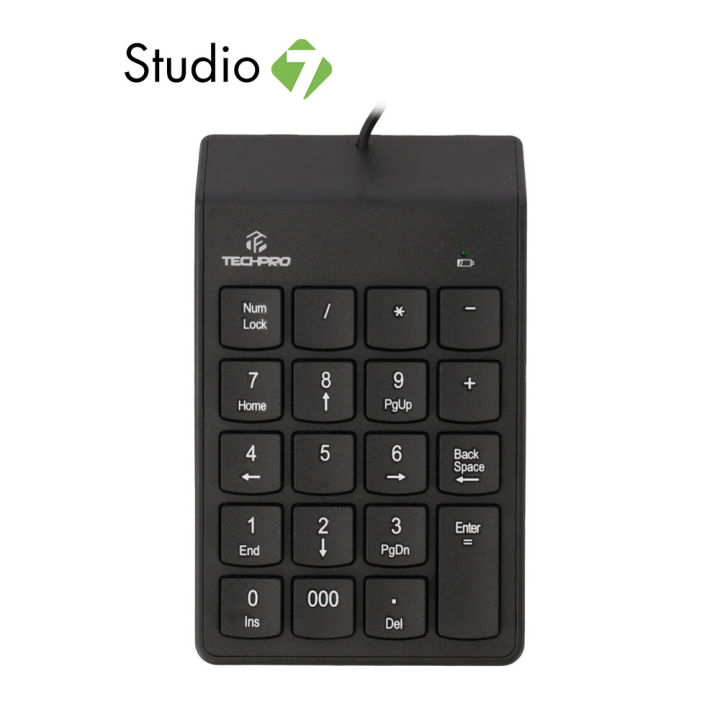 คีย์บอร์ดตัวเลข TECHPRO Wired Numeric Keypad TK02 Black by Studio 7 ...