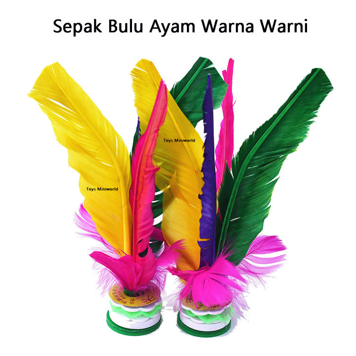 Sepak Bulu Ayam Warna Warni / Capteh Mainan | Lazada
